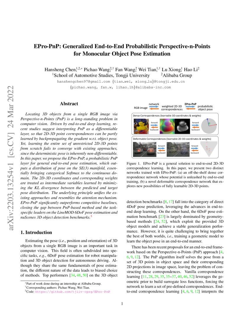 EPro-PnP: Generalized End-to-End Probabilistic Perspective-n-Points for Monocular Object Pose ...