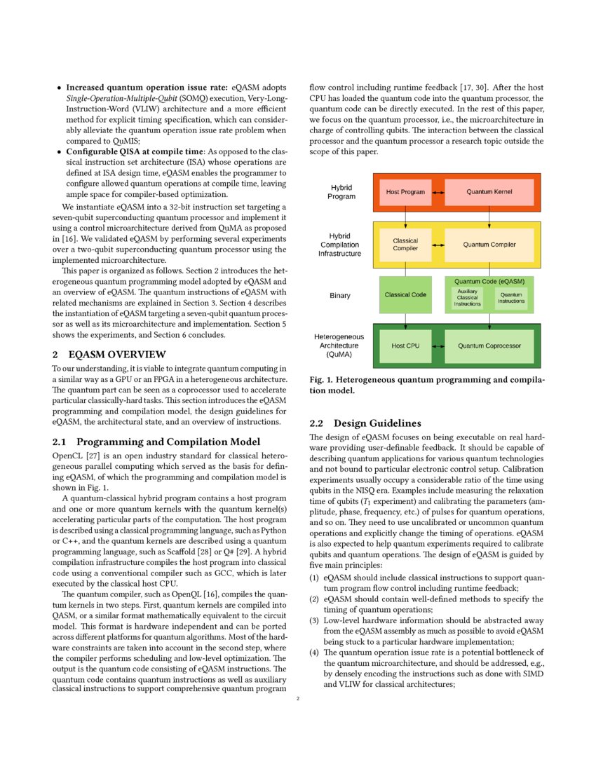 Eqasm An Executable Quantum Instruction Set Architecture Deepai