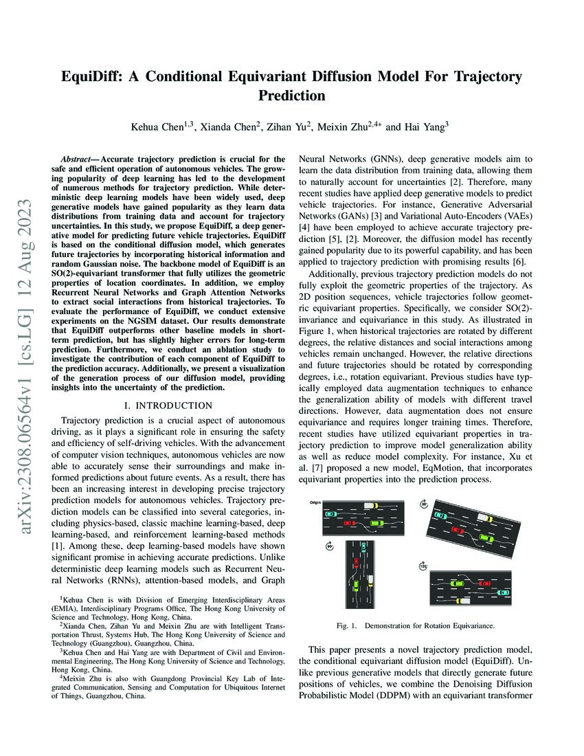 EquiDiff: A Conditional Equivariant Diffusion Model For Trajectory ... EquiDiff: A Conditional Equivariant Diffusion Model For Trajectory ...