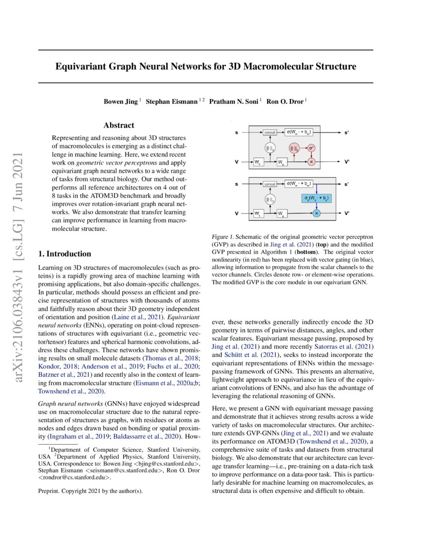 Equivariant Graph Neural Networks for 3D Macromolecular Structure | DeepAI