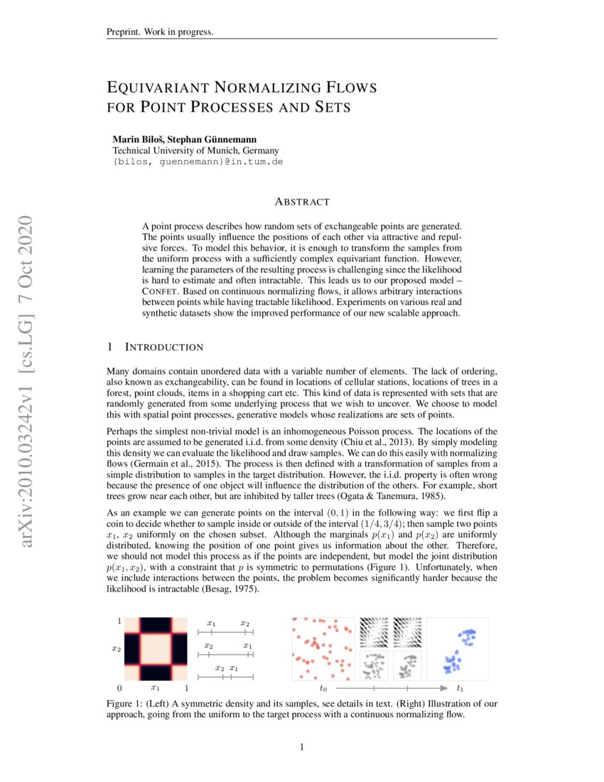 Equivariant Normalizing Flows for Point Processes and Sets | DeepAI