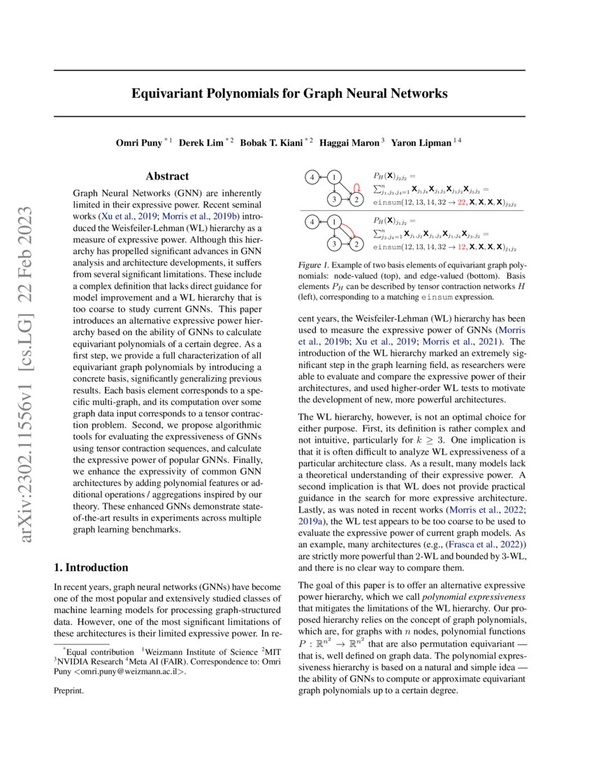Equivariant Polynomials For Graph Neural Networks Deepai 