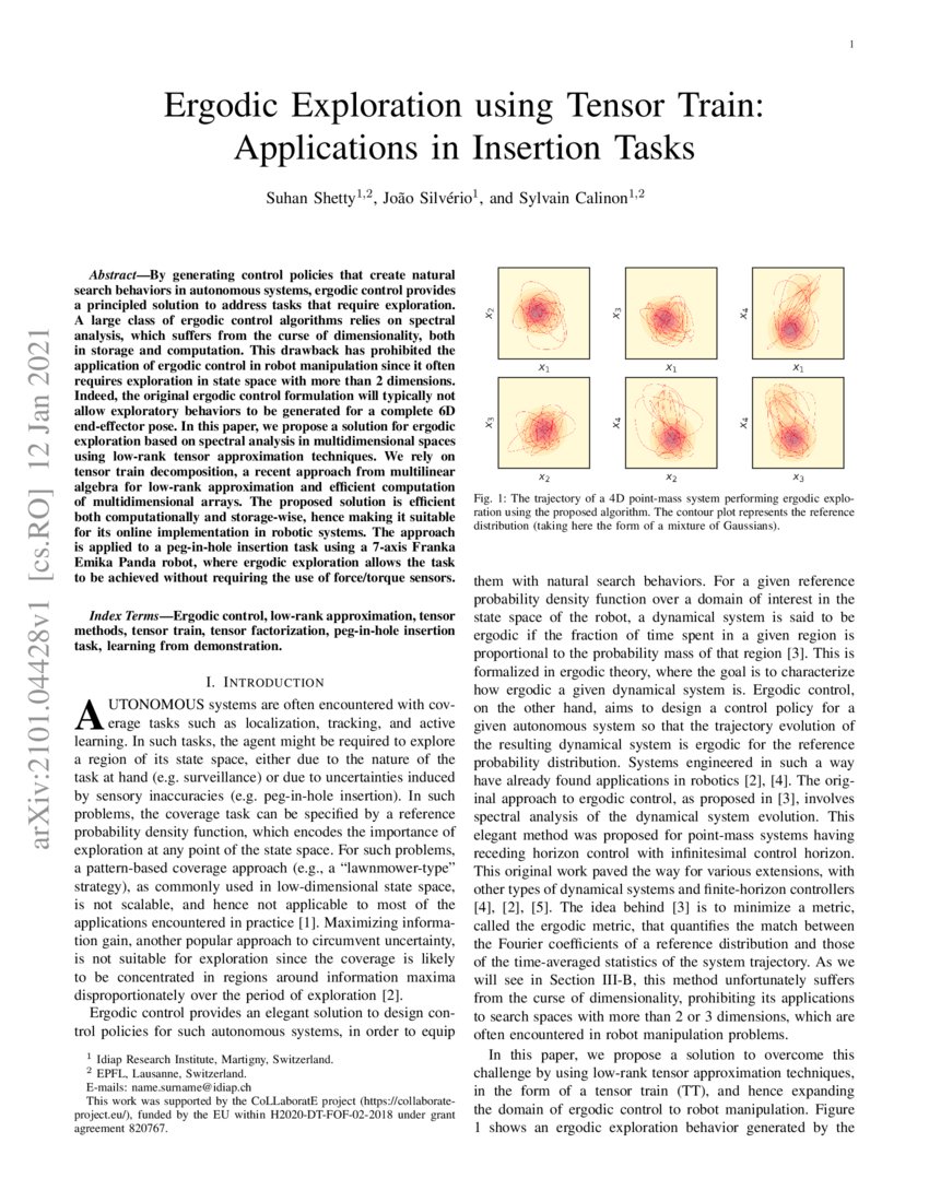 Ergodic Exploration using Tensor Train: Applications in Insertion Tasks | DeepAI