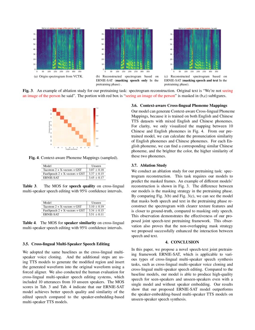 ERNIE-SAT: Speech and Text Joint Pretraining for Cross-Lingual Multi-Speaker Text-to-Speech | DeepAI