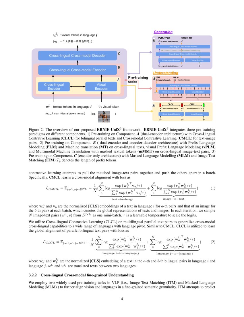 Ernie Unix2 A Unified Cross Lingual Cross Modal Framework For Understanding And Generation Deepai