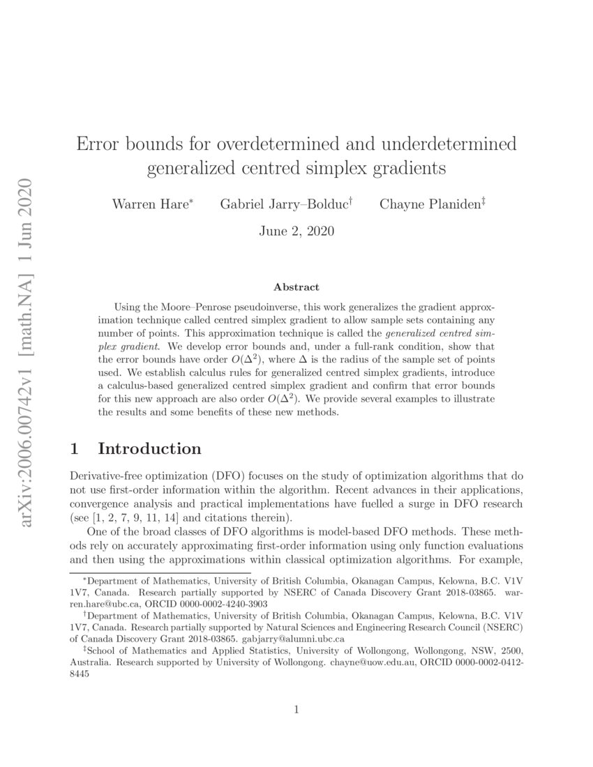 Error bounds for overdetermined and underdetermined generalized centred ...