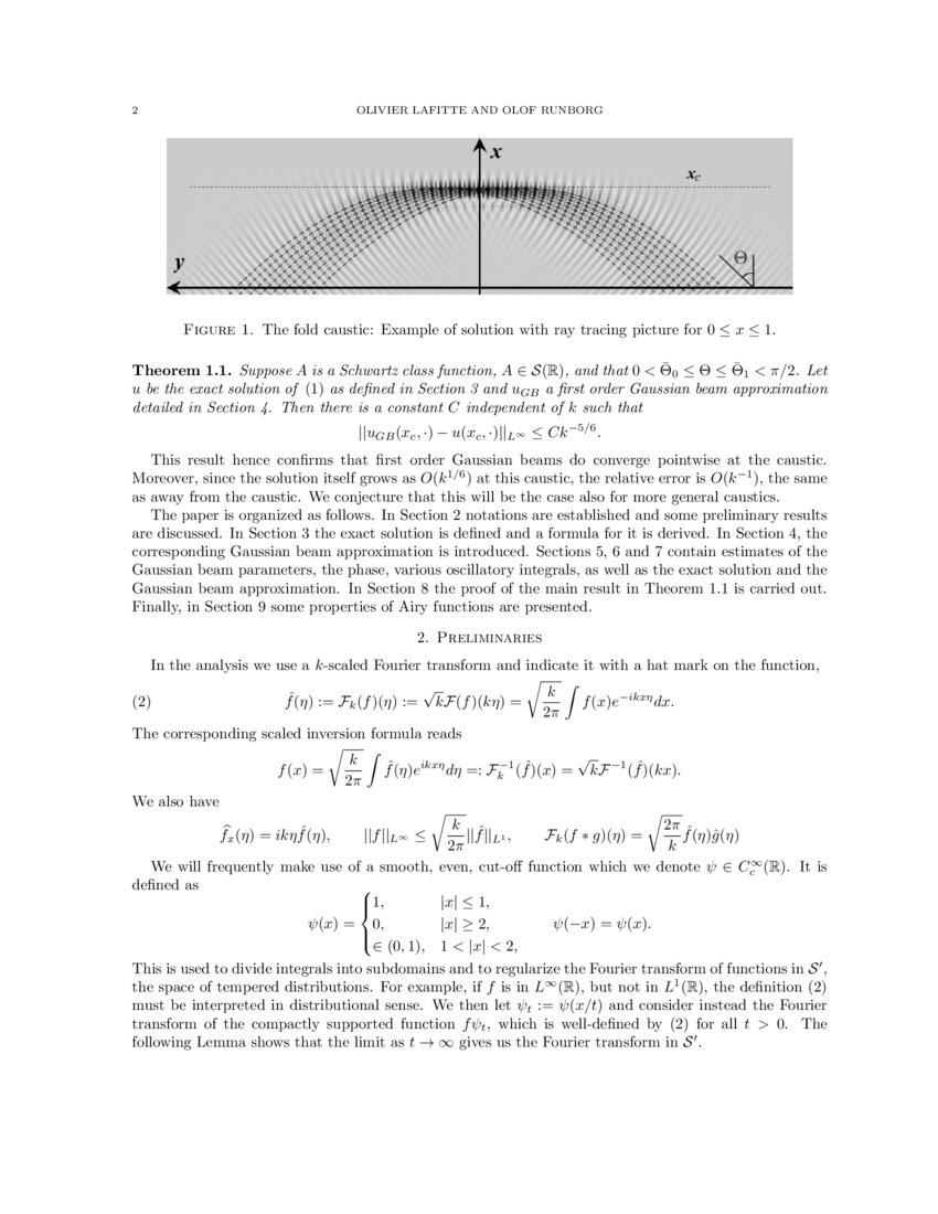 Error estimates for Gaussian beams at a fold caustic | DeepAI