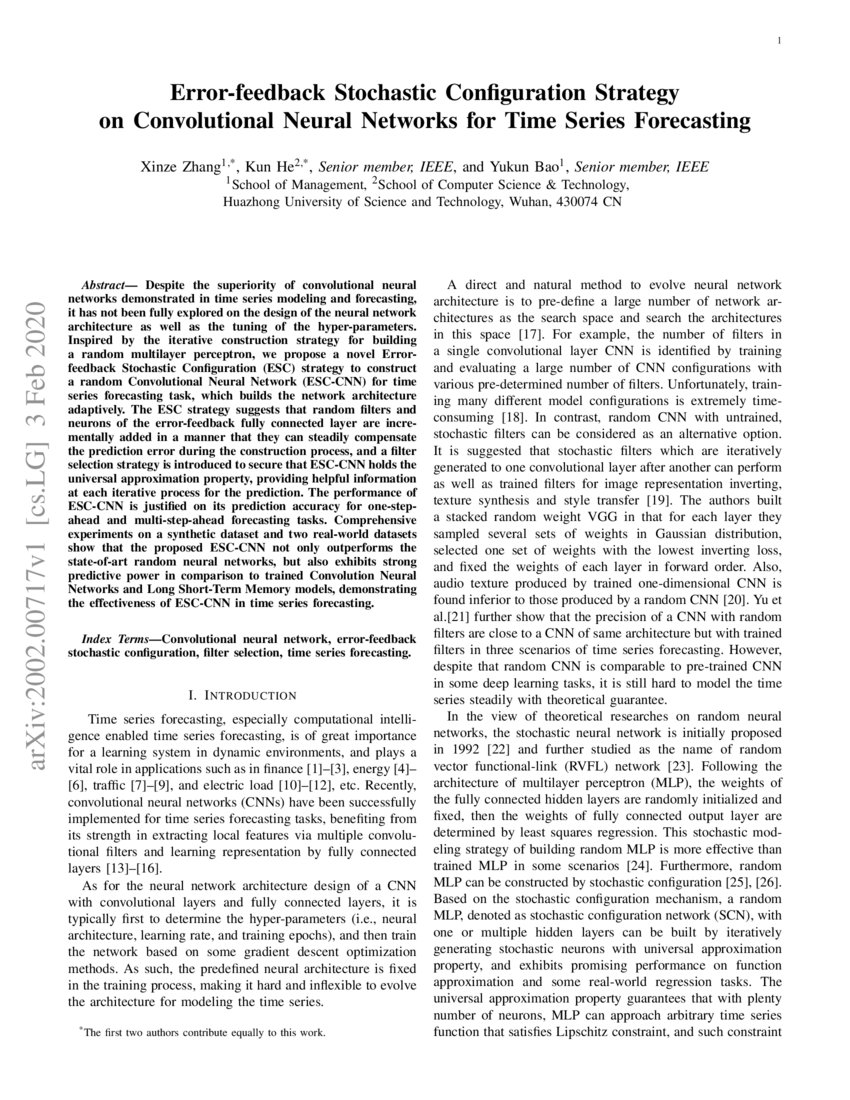 Error Feedback Stochastic Configuration Strategy On Convolutional
