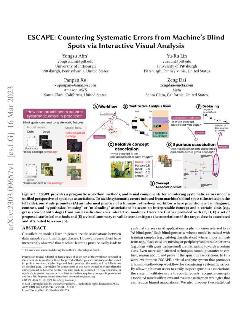 ESCAPE: Countering Systematic Errors from Machine's Blind Spots via Interactive Visual Analysis ...