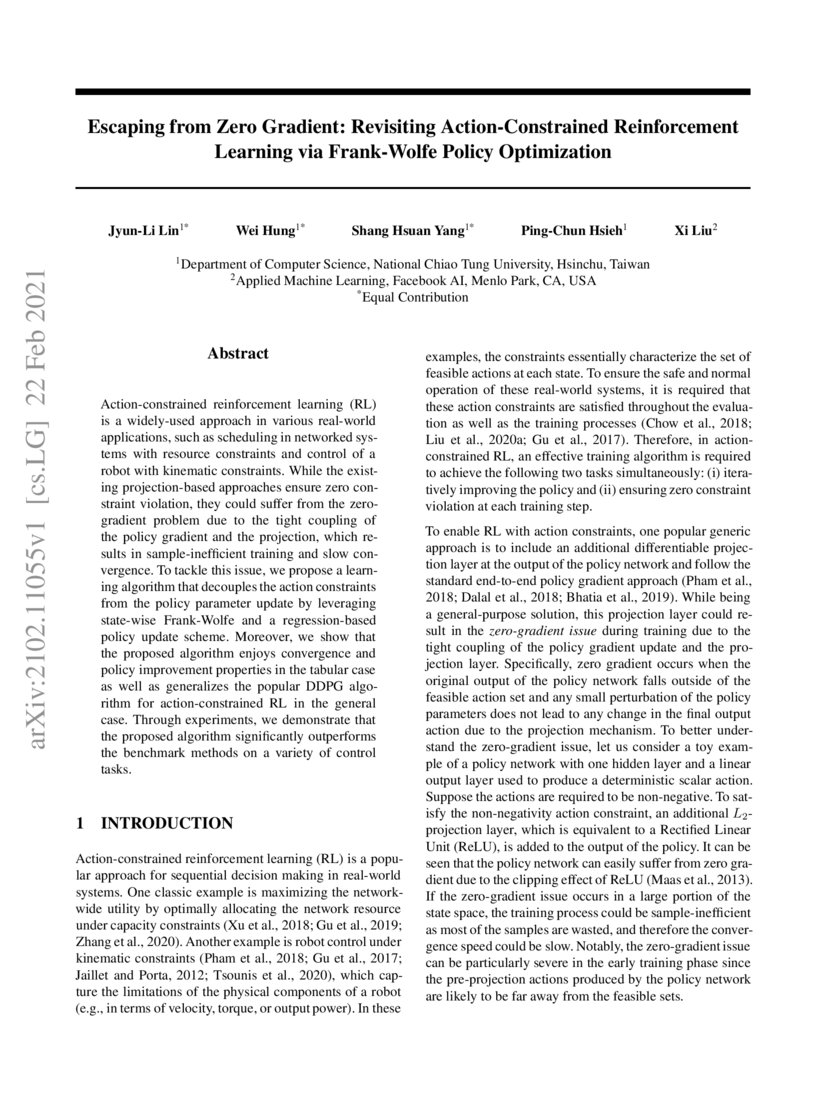 Escaping From Zero Gradient Revisiting Action Constrained Reinforcement Learning Via Frank