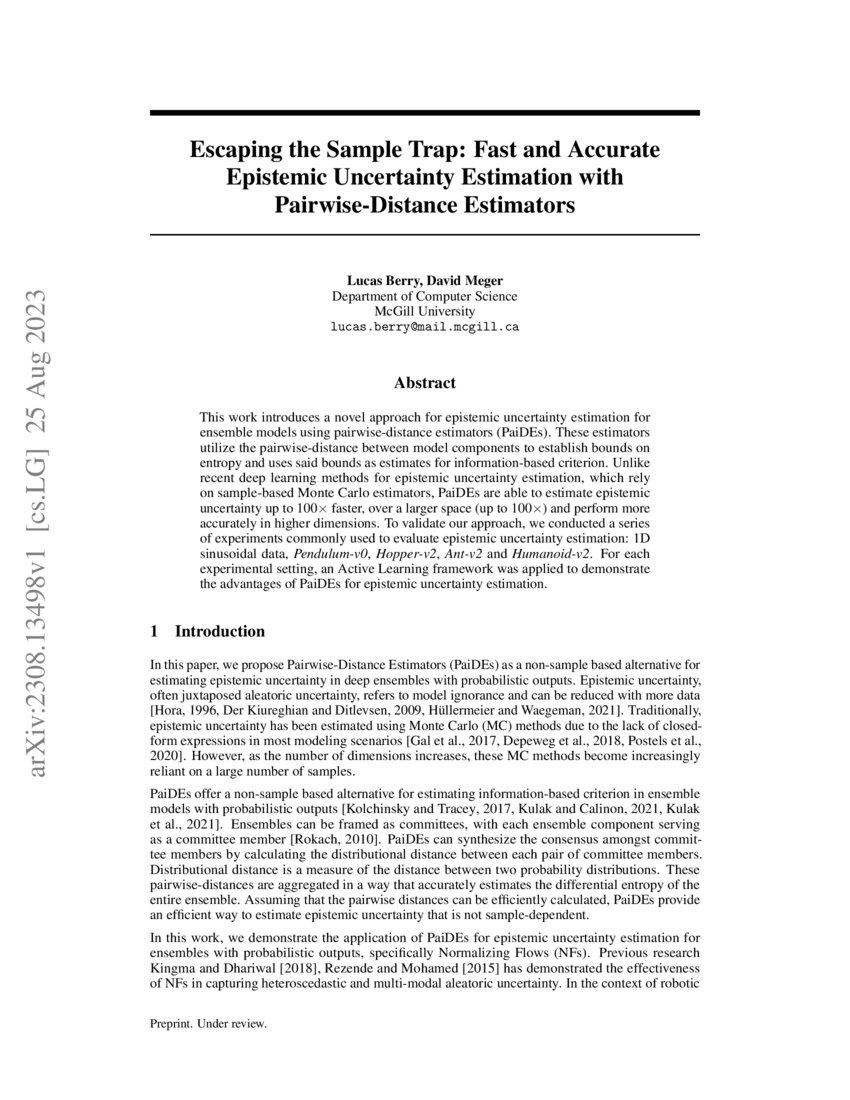 Escaping the Sample Trap: Fast and Accurate Epistemic Uncertainty Estimation with Pairwise ...