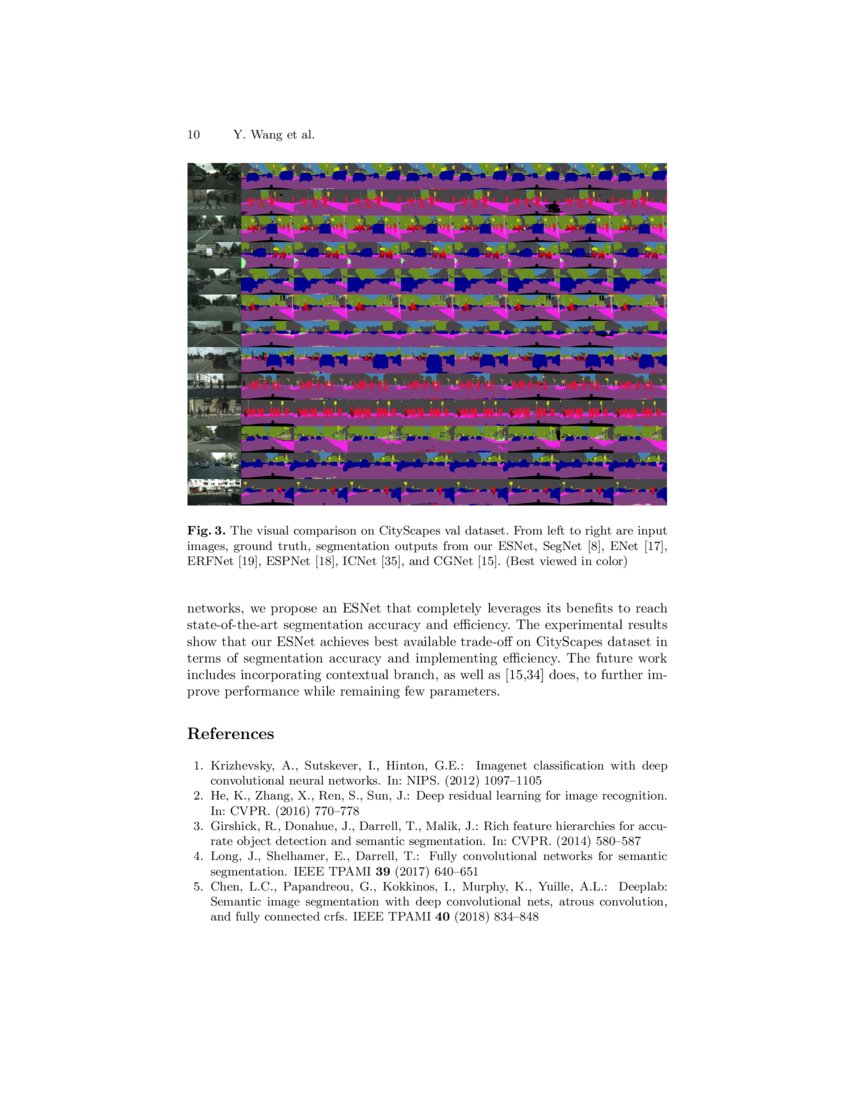 Esnet An Efficient Symmetric Network For Real Time Semantic Segmentation Deepai