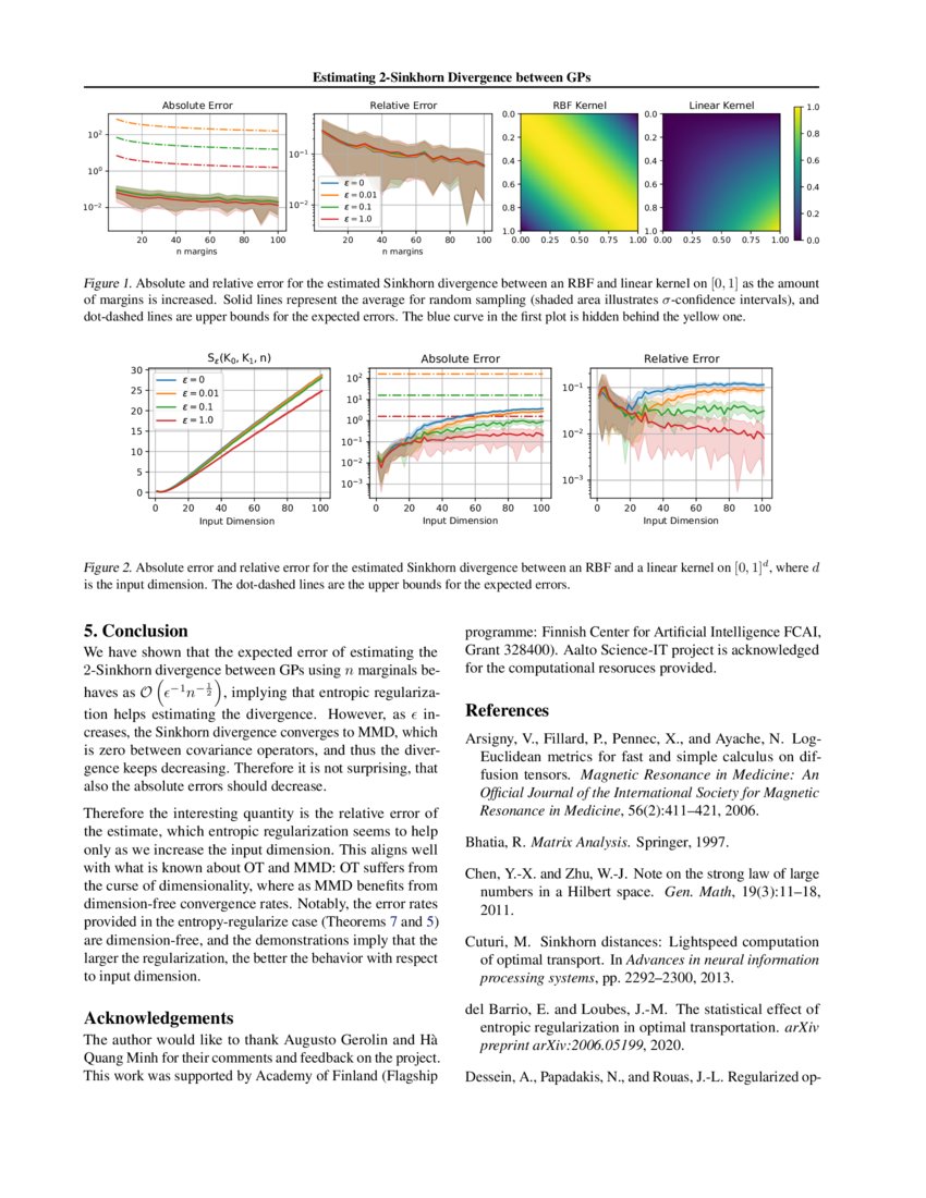 Estimating 2-Sinkhorn Divergence between Gaussian Processes from Finite-Dimensional Marginals ...