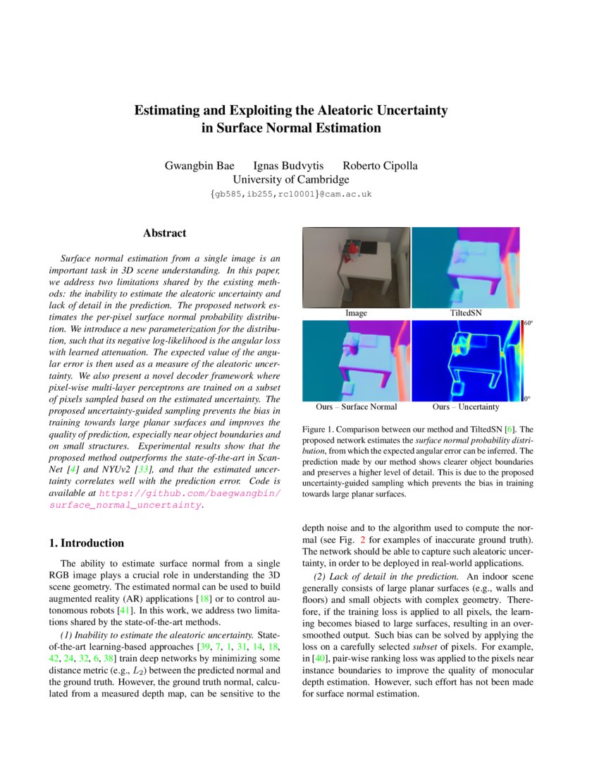 Estimating and Exploiting the Aleatoric Uncertainty in Surface Normal ...