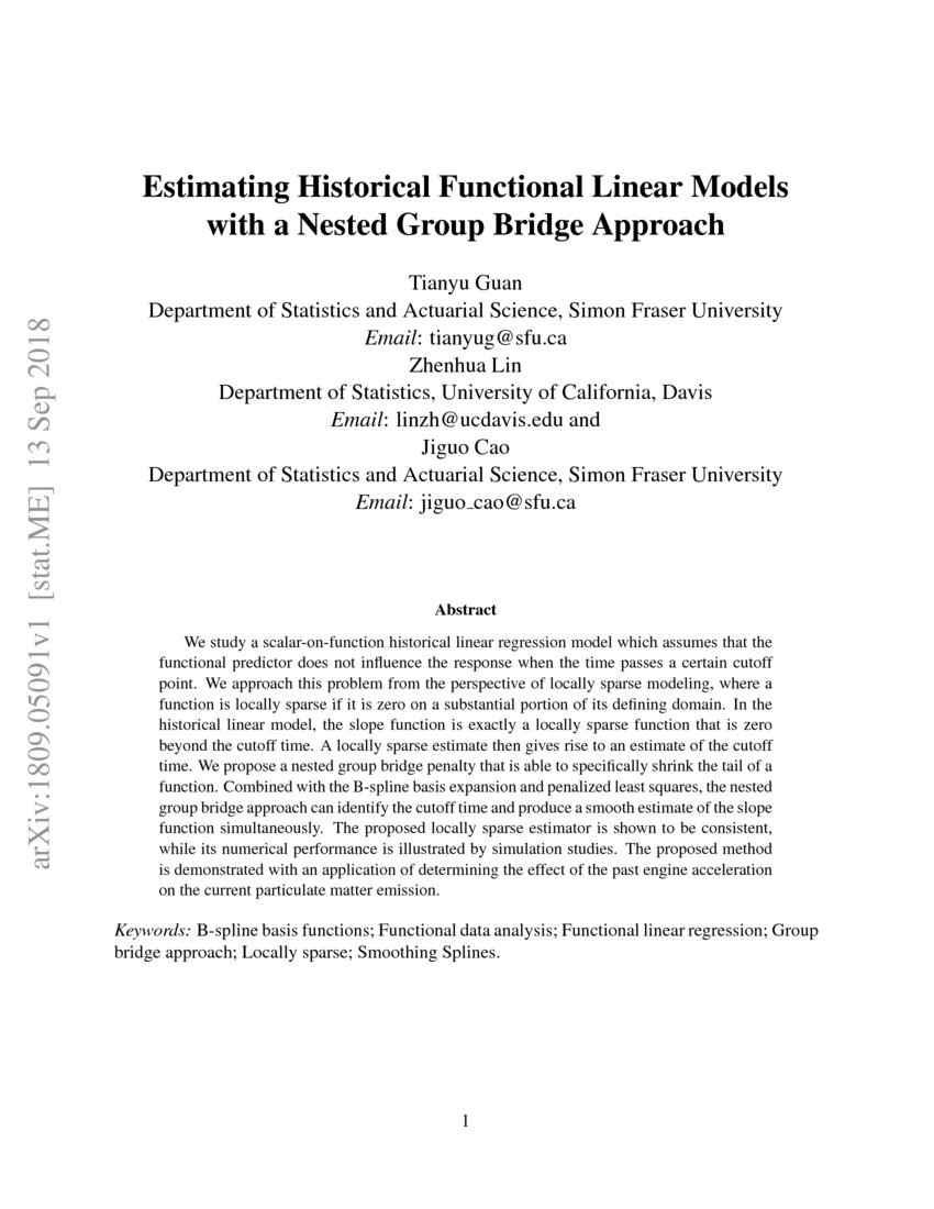 Estimating Historical Functional Linear Models with a Nested Group ...