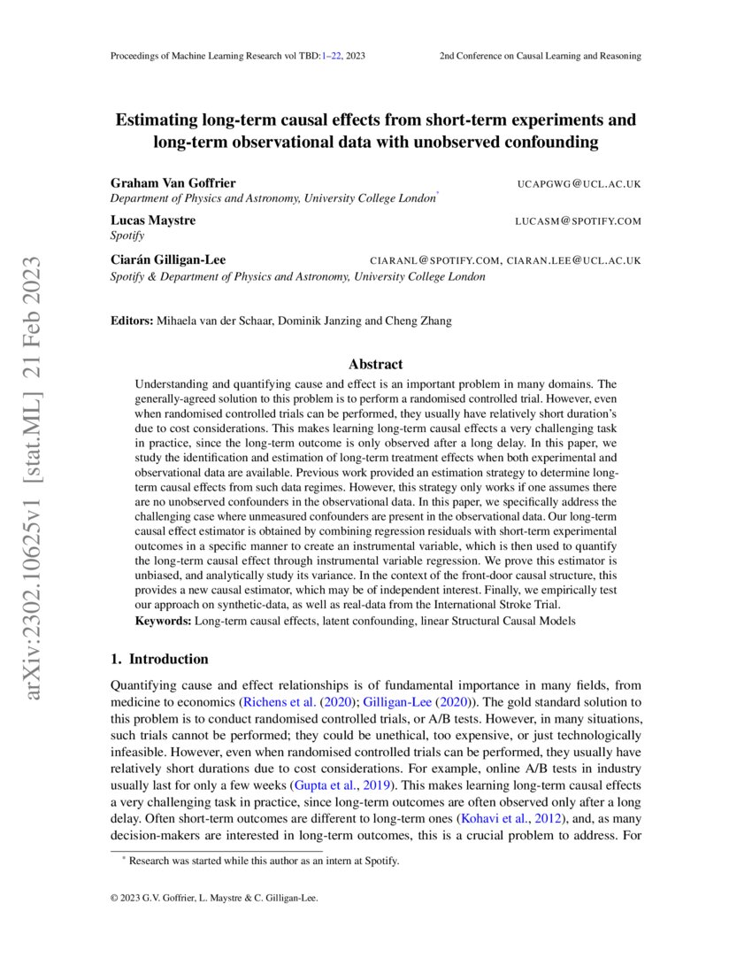 Estimating Long Term Causal Effects From Short Term Experiments And