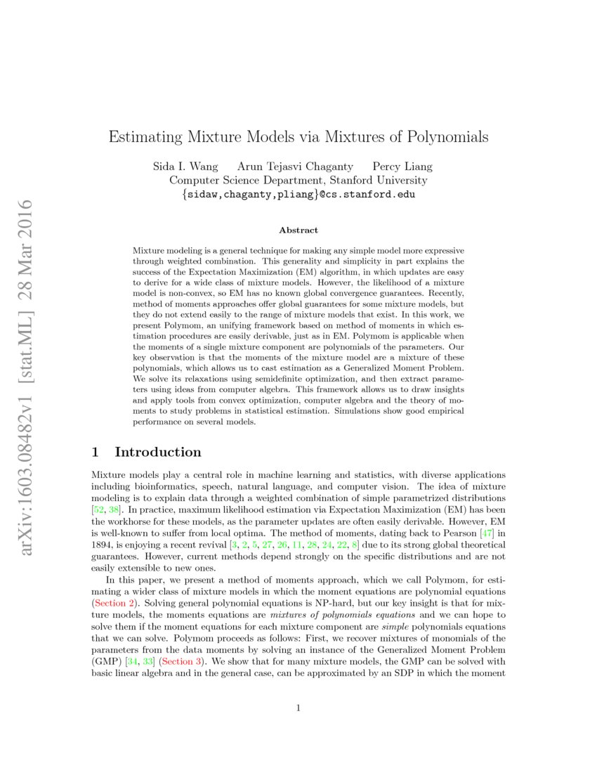Estimating Mixture Models via Mixtures of Polynomials | DeepAI