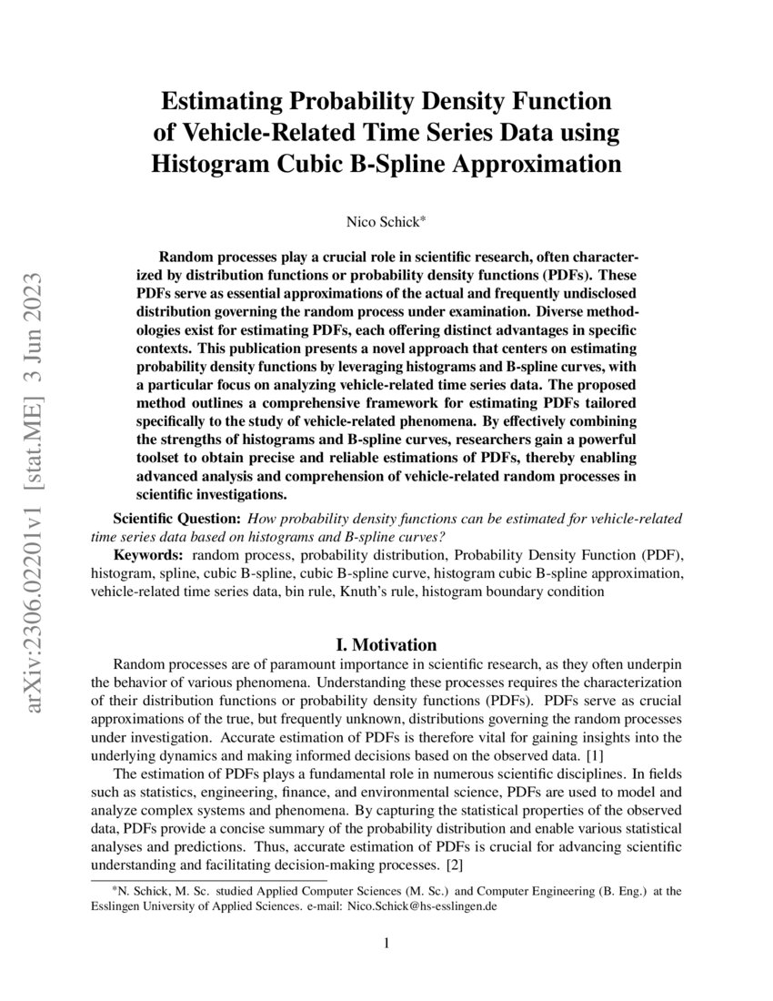 Estimating Probability Density Function of Vehicle-Related Time Series ...