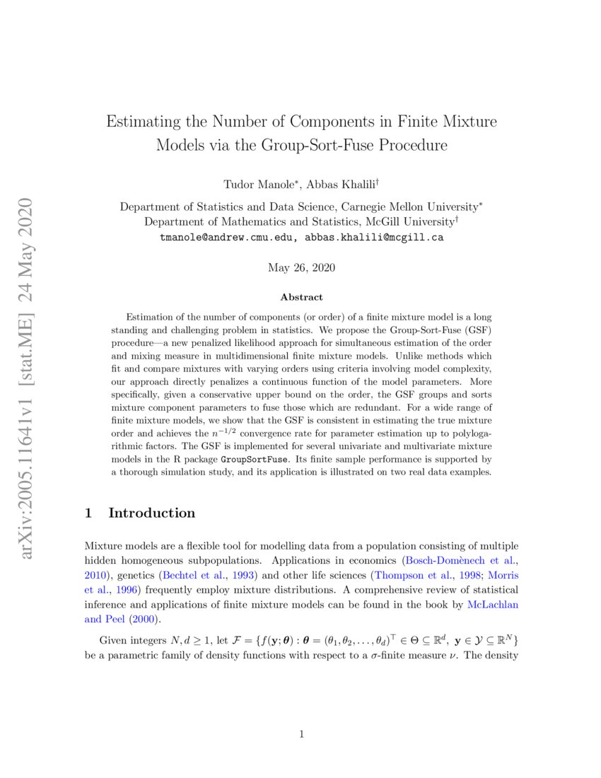 Estimating The Number Of Components In Finite Mixture Models Via The Group Sort Fuse Procedure