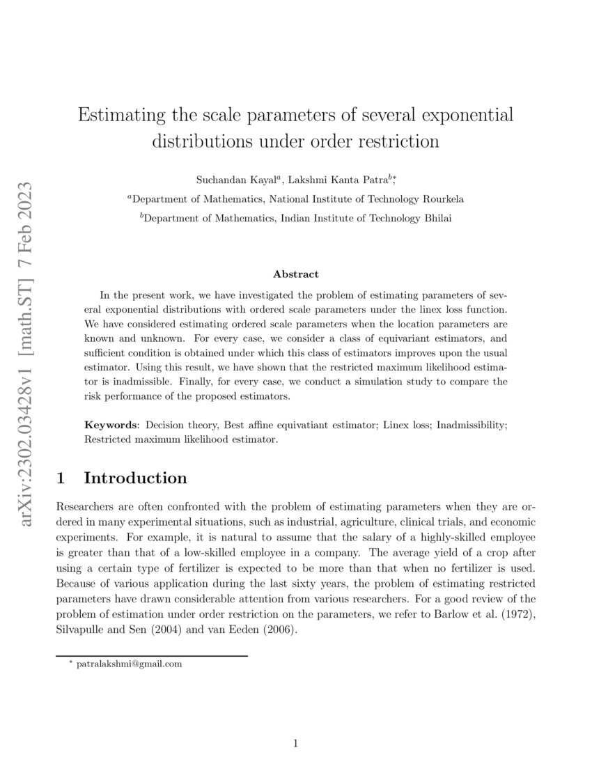 Estimating The Scale Parameters Of Several Exponential Distributions