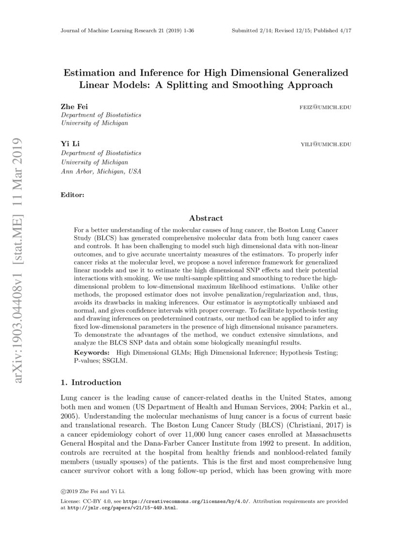 Estimation and Inference for High Dimensional Generalized Linear Models: A Splitting and ...