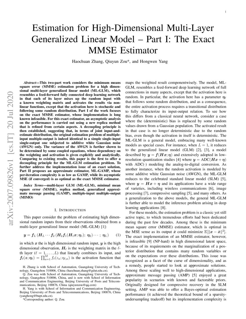 Estimation For High Dimensional Multi Layer Generalized Linear Model