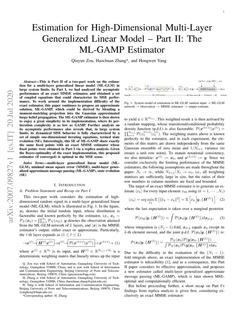 Estimation For High Dimensional Multi Layer Generalized Linear Model