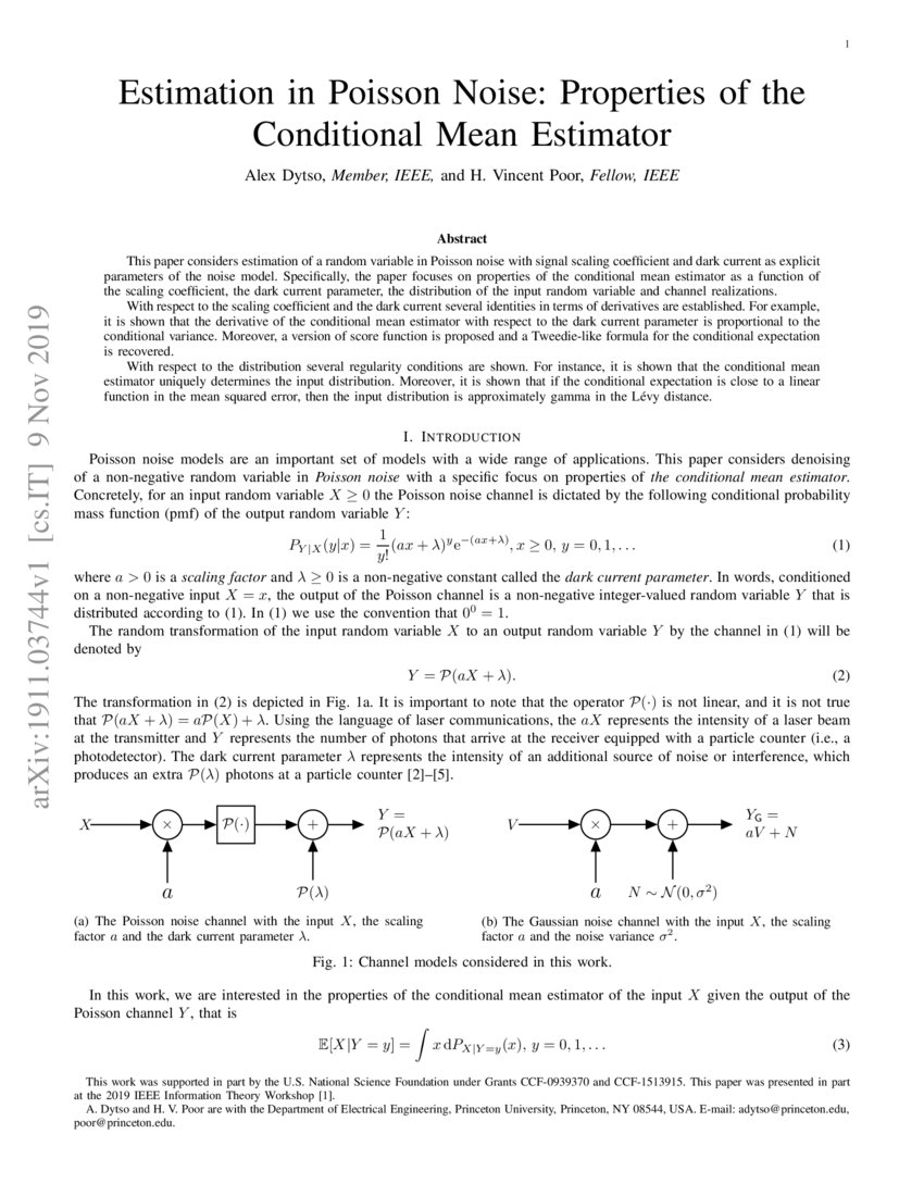 Estimation in Poisson Noise: Properties of the Conditional Mean ...
