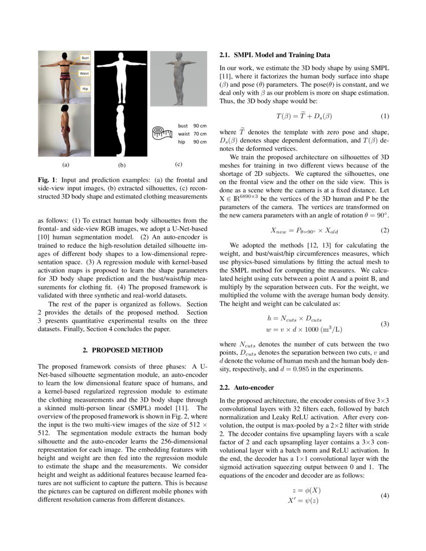 Estimation of 3D Body Shape and Clothing Measurements from Frontal- and ...