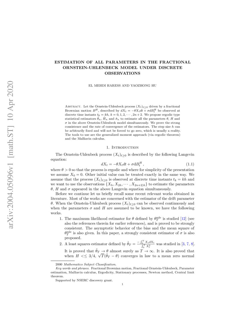 Estimation Of All Parameters In The Fractional Ornstein Uhlenbeck Model Under Discrete