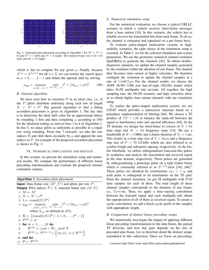 Estimation of Doubly-Dispersive Channels in Linearly Precoded ...
