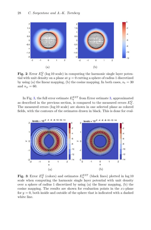 Estimation of quadrature errors for layer potentials evaluated near surfaces with spherical ...