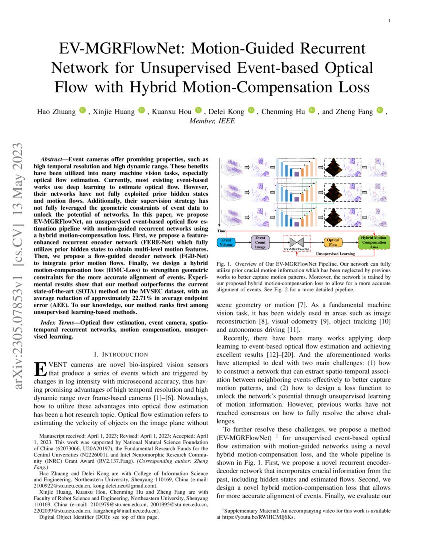 Ev Mgrflownet Motion Guided Recurrent Network For Unsupervised Event