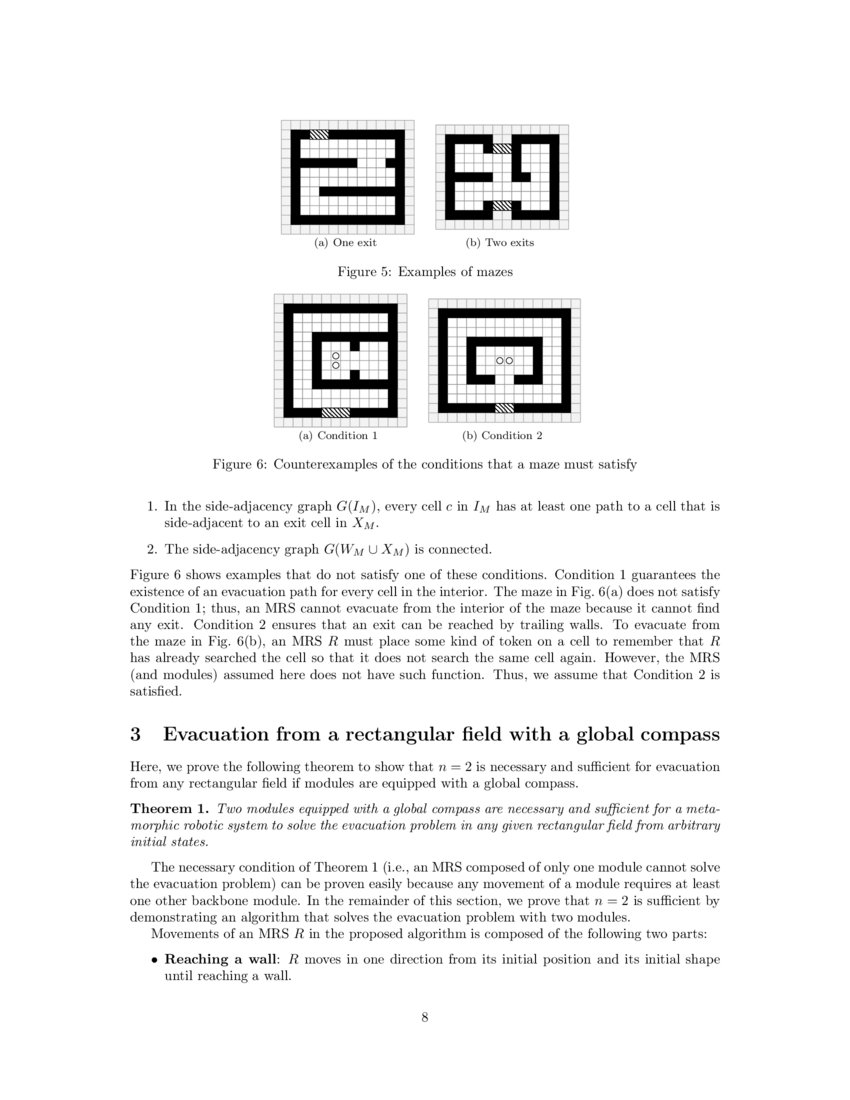 Evacuation from a Finite 2D Square Grid Field by a Metamorphic Robotic ...