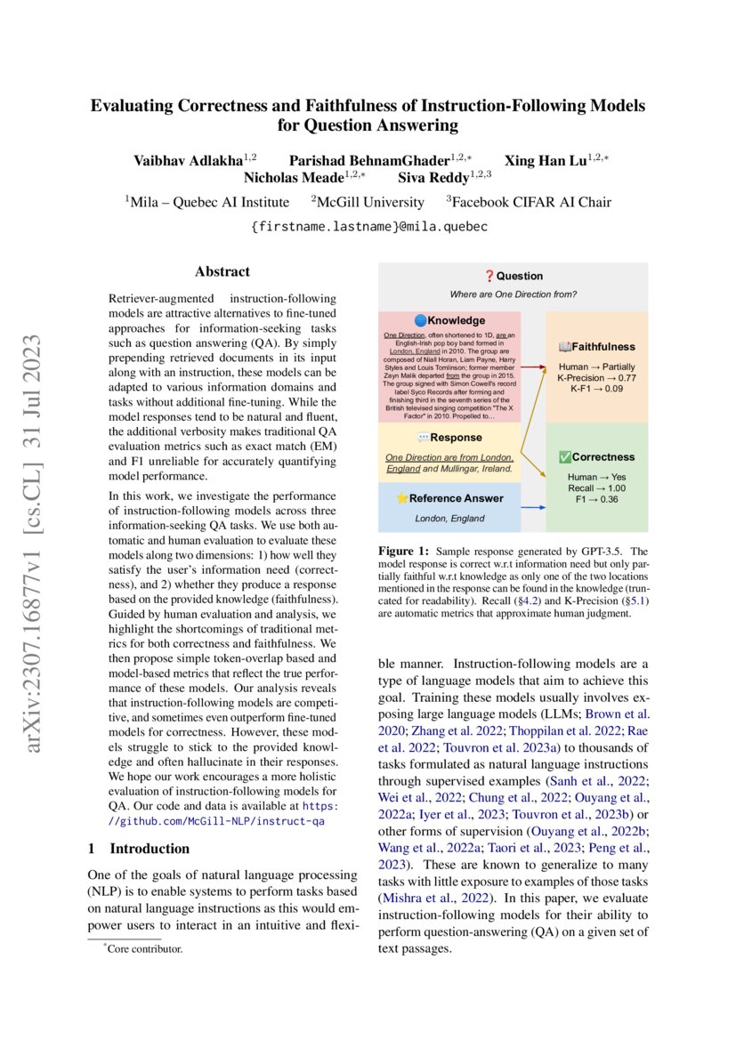 Evaluating Correctness and Faithfulness of Instruction-Following Models for Question Answering ...