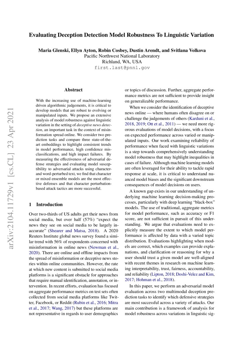 Evaluating Deception Detection Model Robustness To Linguistic Variation