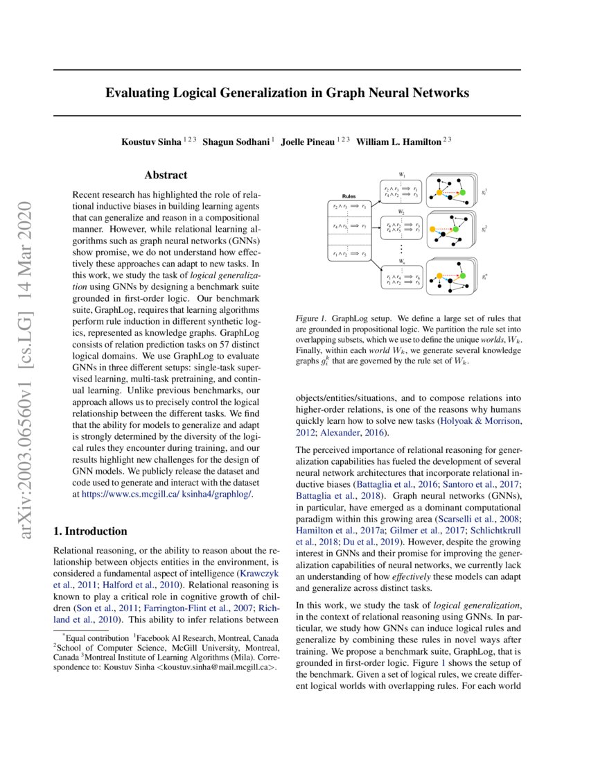 Evaluating Logical Generalization in Graph Neural Networks | DeepAI
