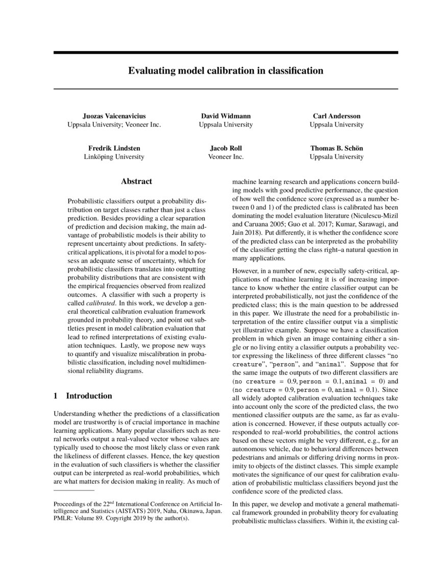 Evaluating model calibration in classification | DeepAI