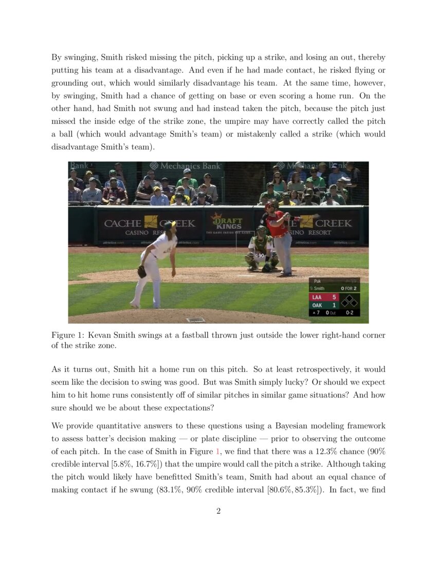 Evaluating plate discipline in Major League Baseball with Bayesian ...