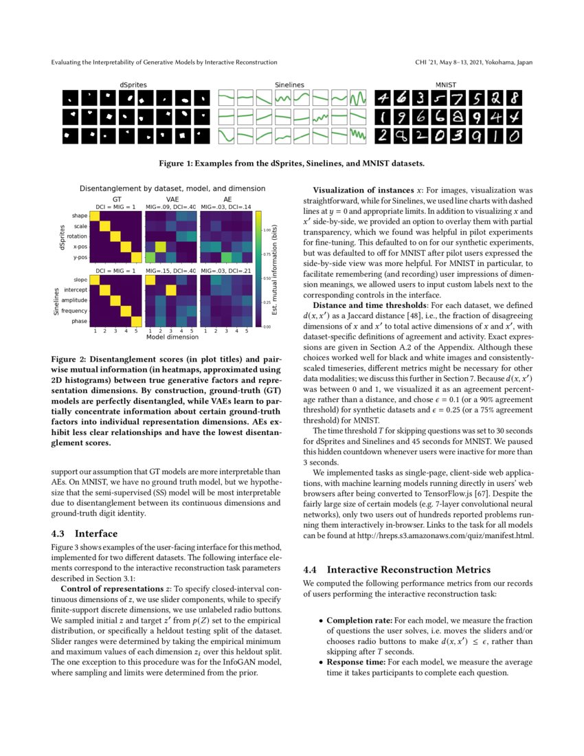 Evaluating The Interpretability Of Generative Models By Interactive Reconstruction Deepai