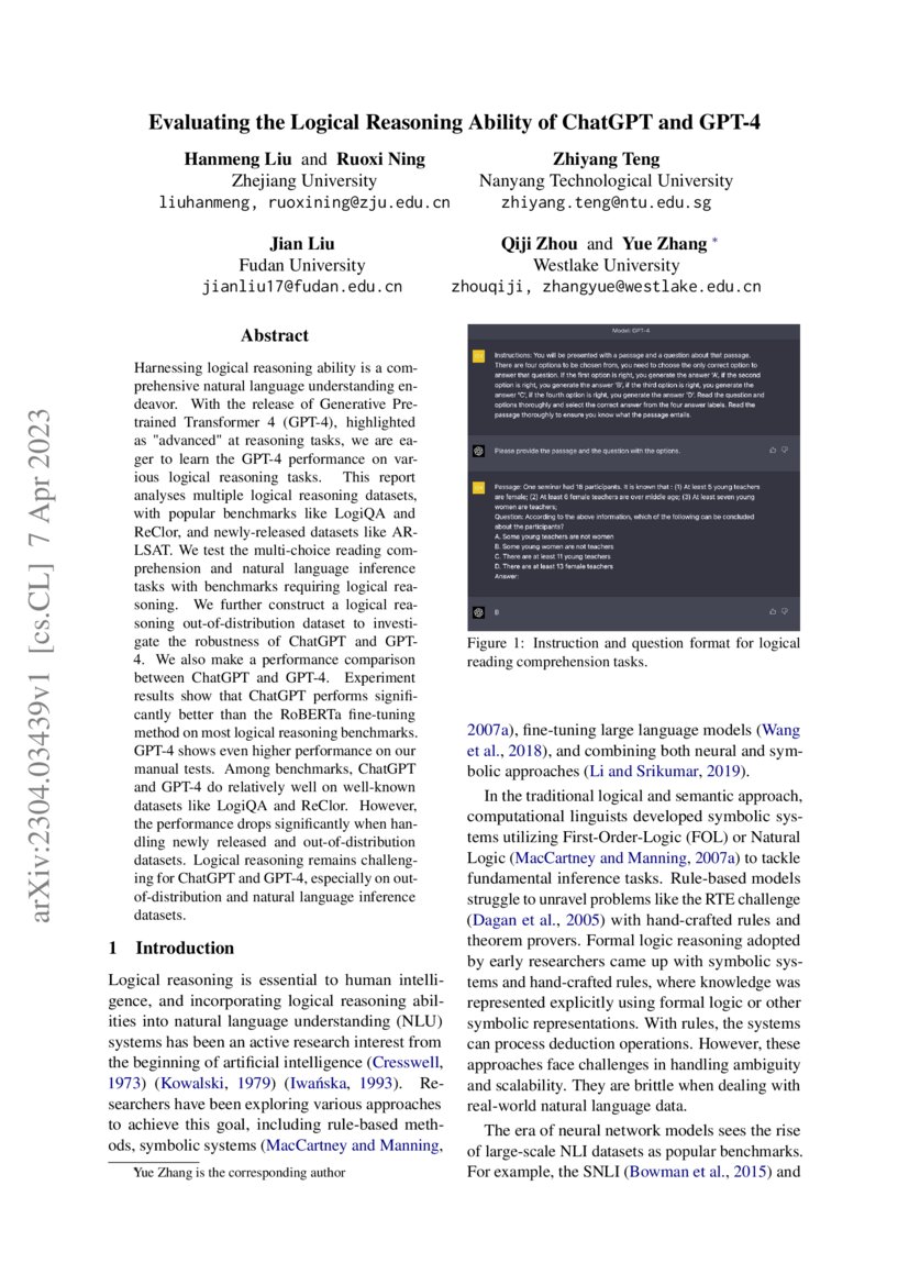 Evaluating The Logical Reasoning Ability Of ChatGPT And GPT 4 DeepAI