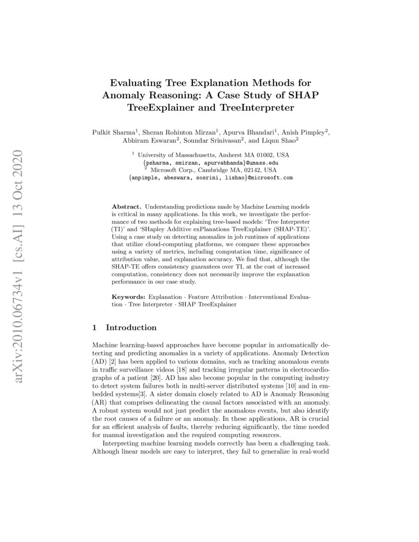 Evaluating Tree Explanation Methods for Anomaly Reasoning: A Case Study ...