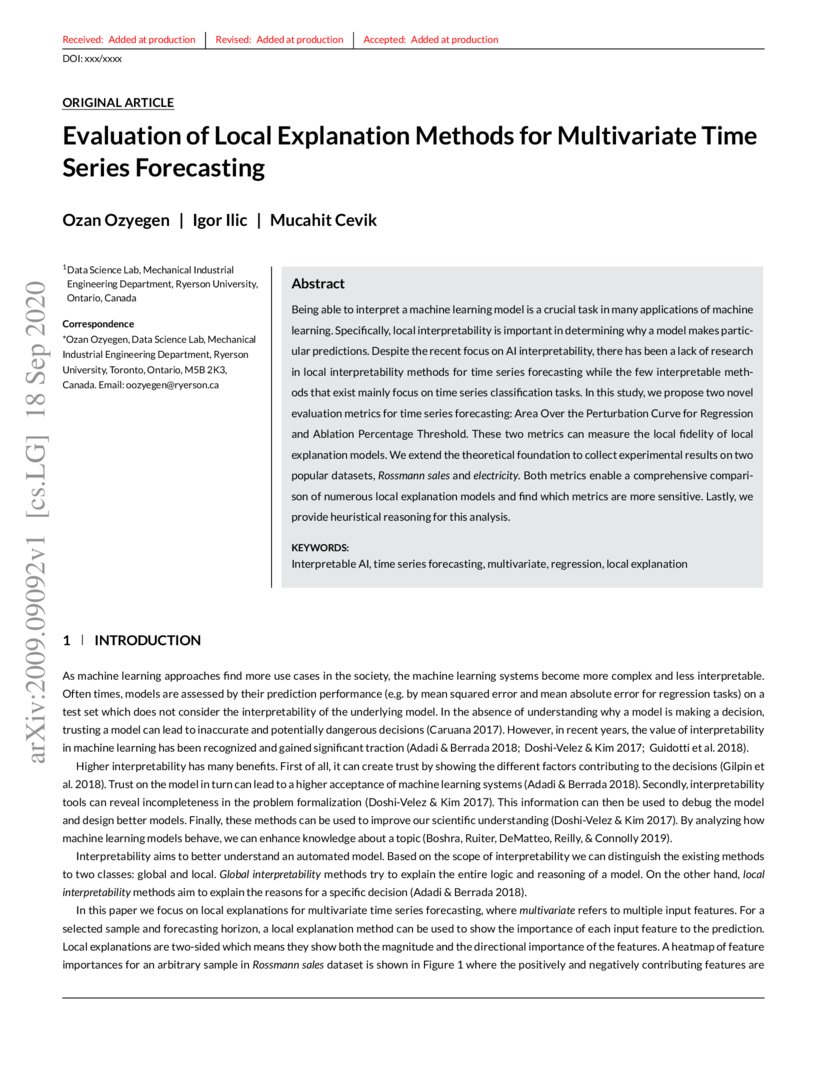 Evaluation Of Local Explanation Methods For Multivariate Time Series