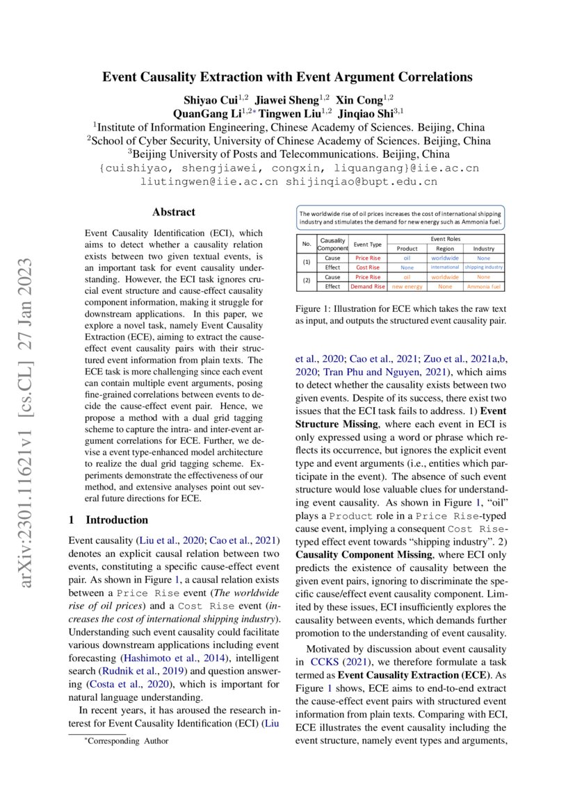 Event Causality Extraction With Event Argument Correlations Deepai