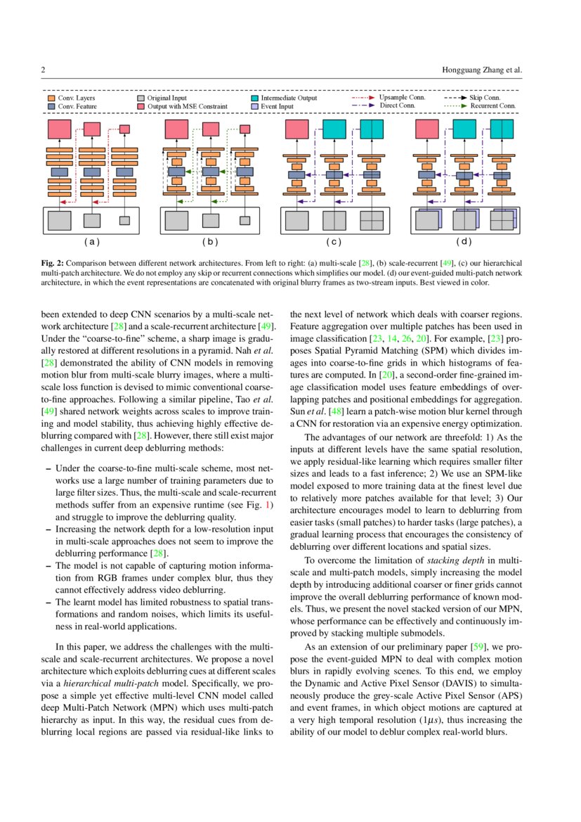 Event-guided Multi-patch Network with Self-supervision for Non-uniform Motion Deblurring | DeepAI