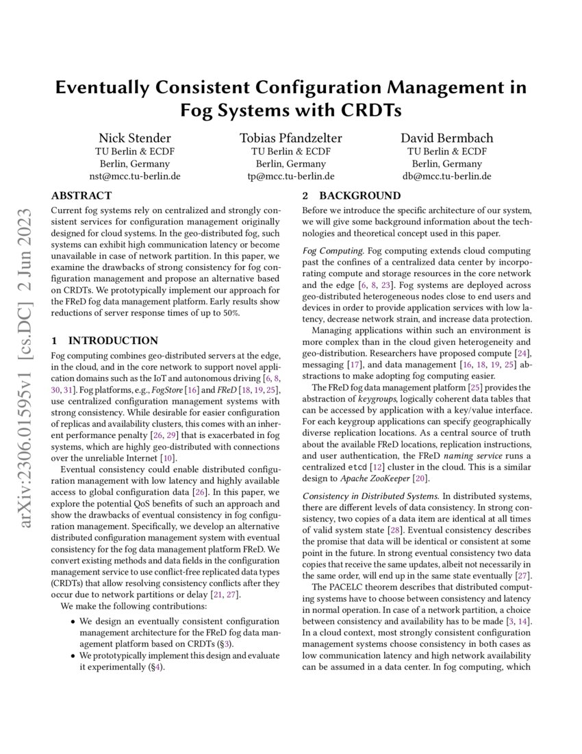 Eventually Consistent Configuration Management in Fog Systems with CRDTs | DeepAI