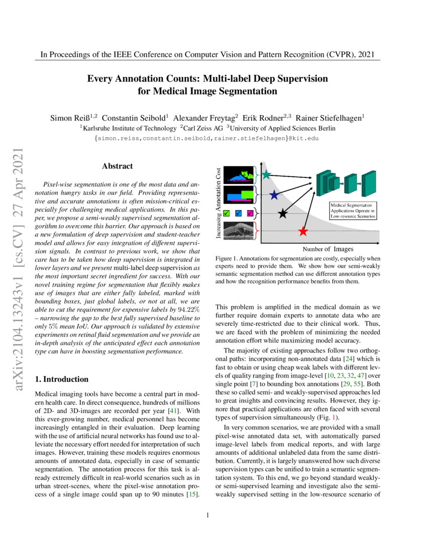 Every Annotation Counts: Multi-label Deep Supervision for Medical Image Segmentation | DeepAI
