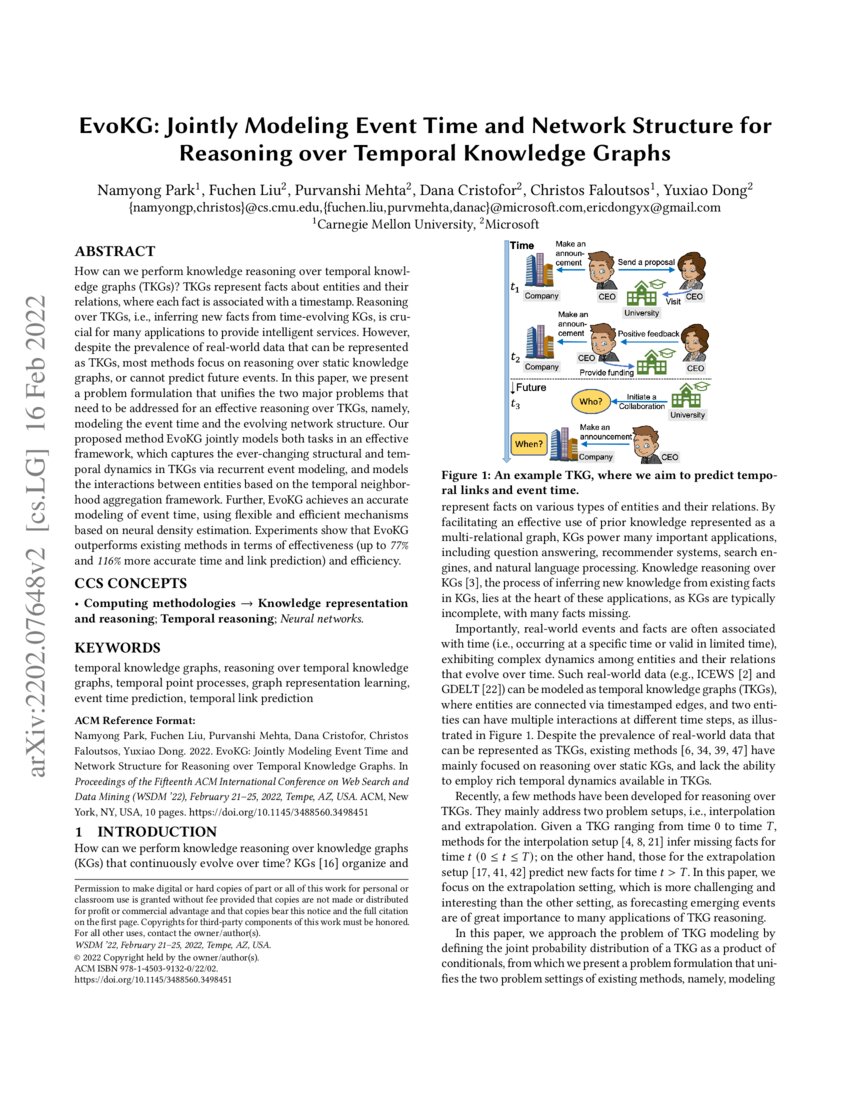 Evokg Jointly Modeling Event Time And Network Structure For Reasoning Over Temporal Knowledge