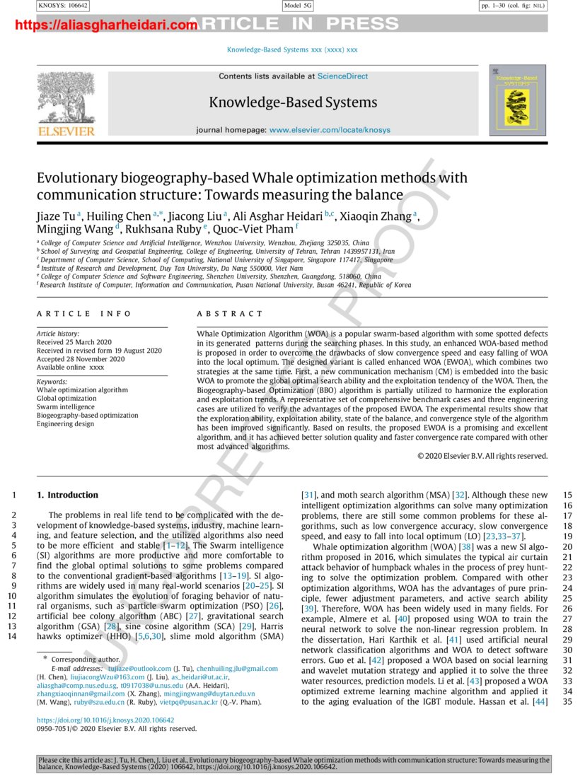 Evolutionary Biogeography Based Whale Optimization Methods With