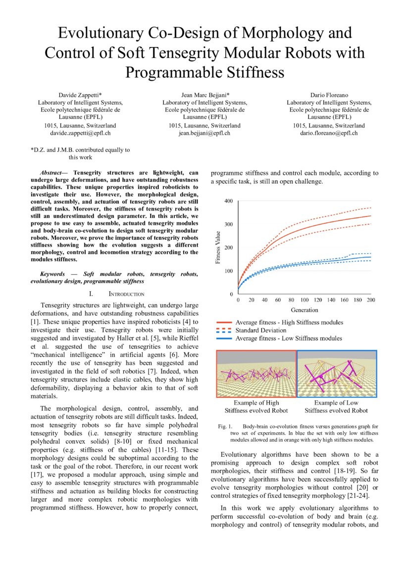 Evolutionary Co Design Of Morphology And Control Of Soft Tensegrity Modular Robots With